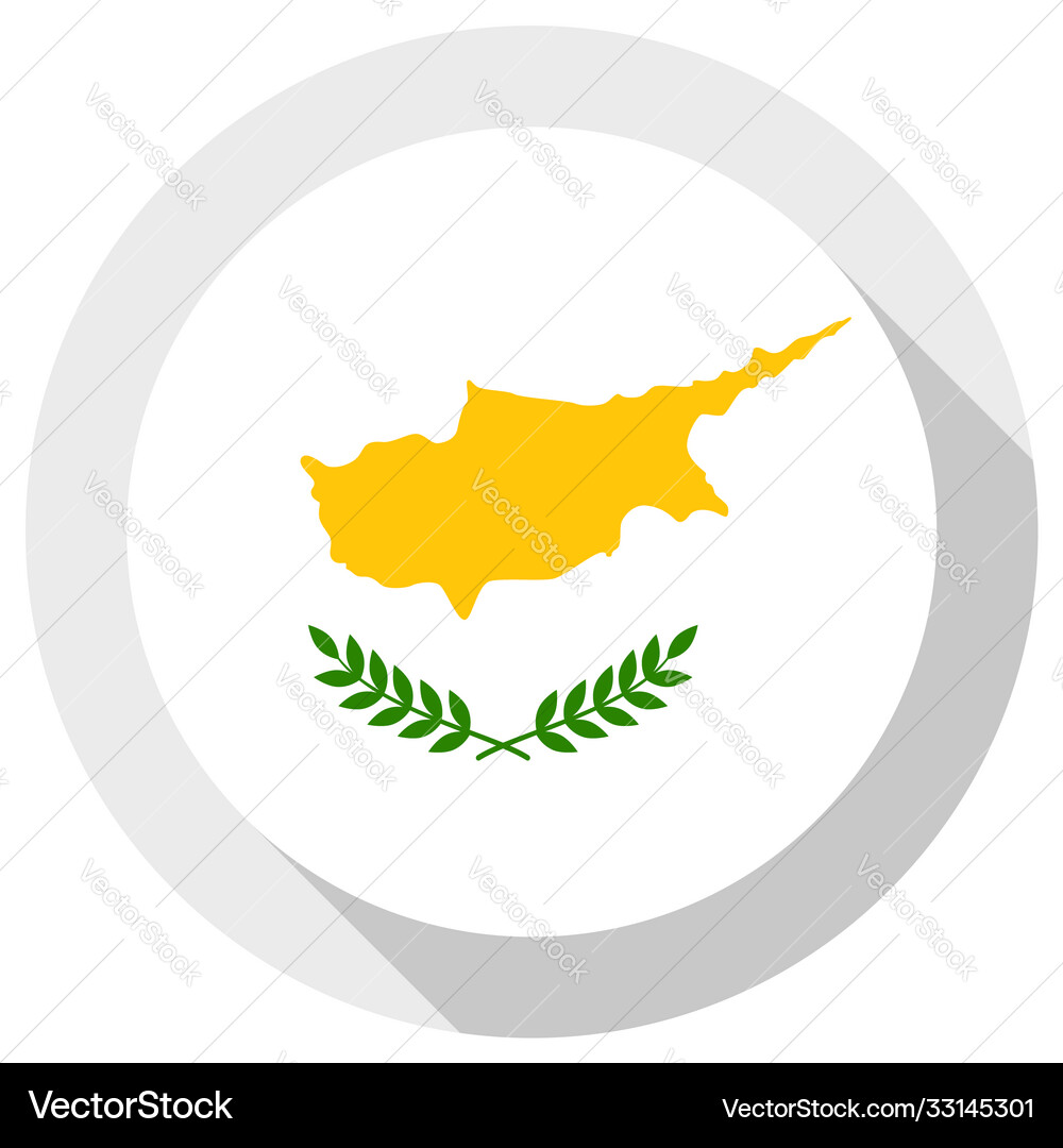 Cyprus Flag Round Icon Royalty Free Vector Image