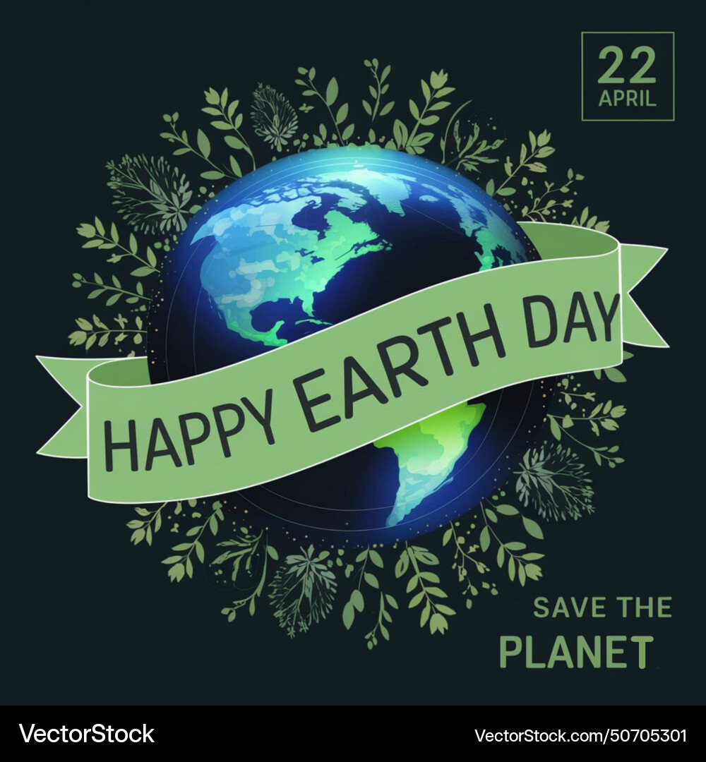 Earth day design happy 22 april ill Royalty Free Vector