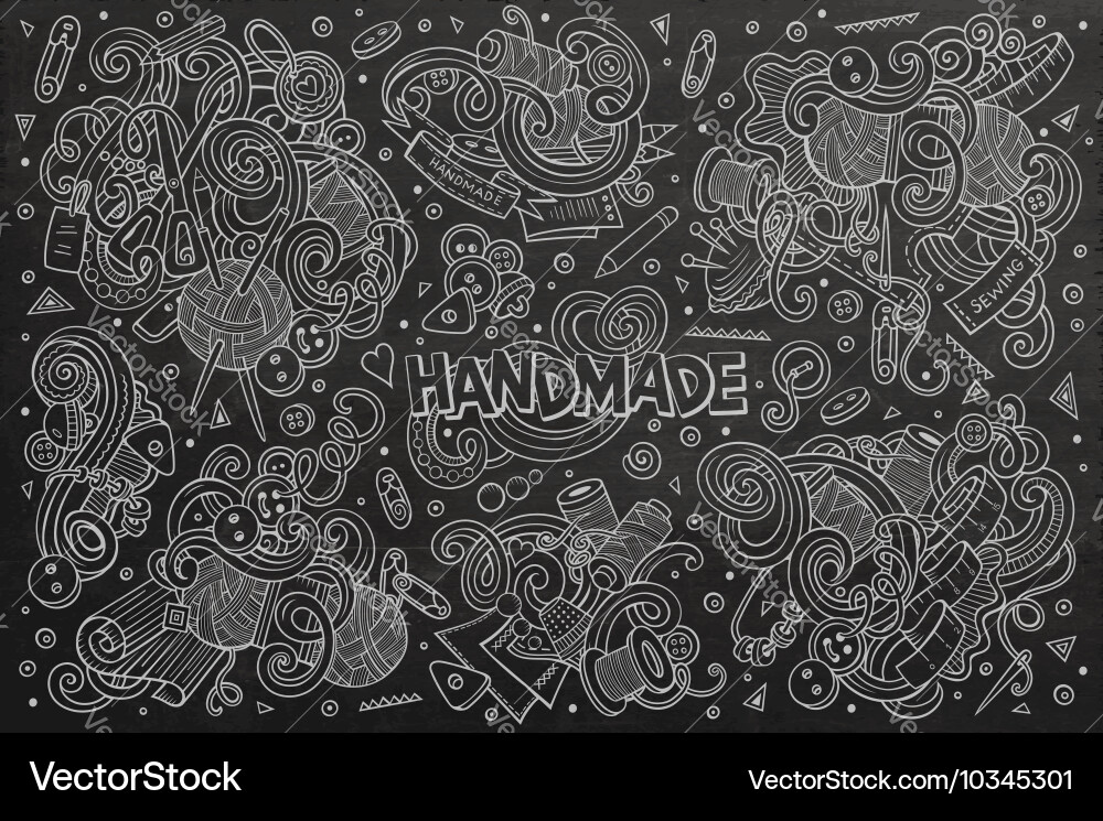 Line art hand drawn doodle cartoon set Royalty Free Vector