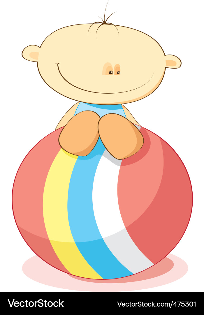 Little boy and ball Royalty Free Vector Image - VectorStock