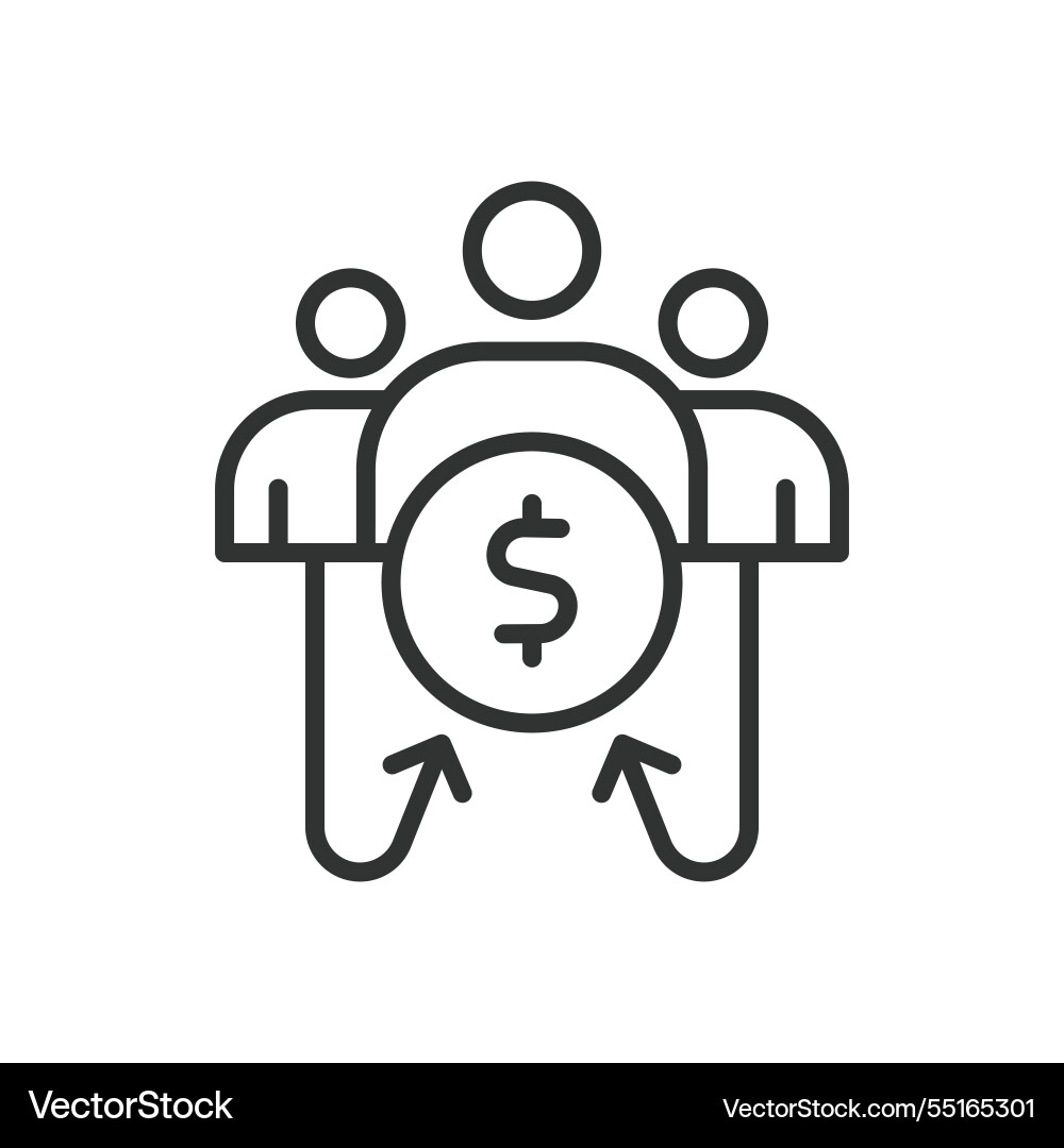 Mutual funds icon in line design Royalty Free Vector Image
