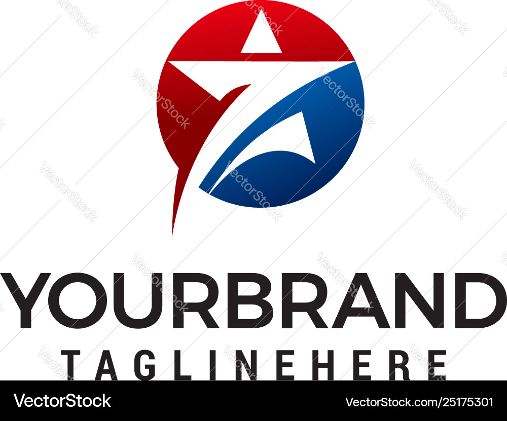 Stars in circle logo design concept template Vector Image