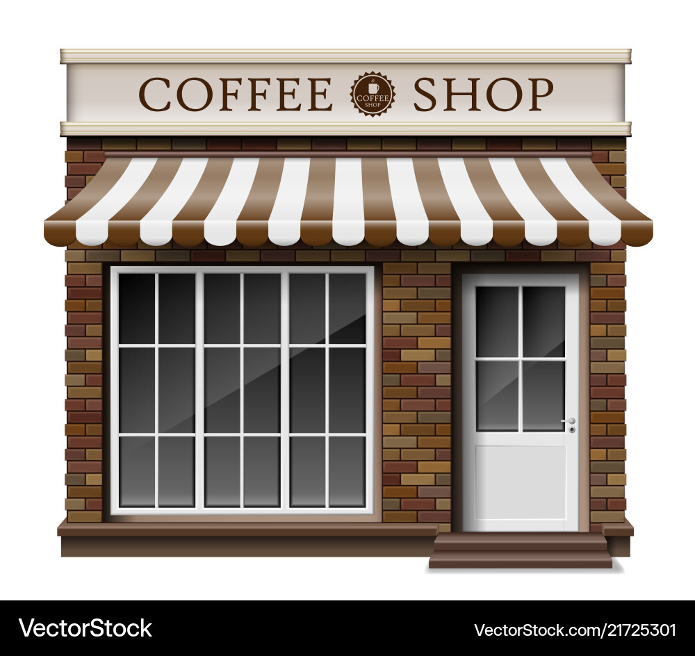Stylish Coffee Shop Facade Royalty Free Vector Image