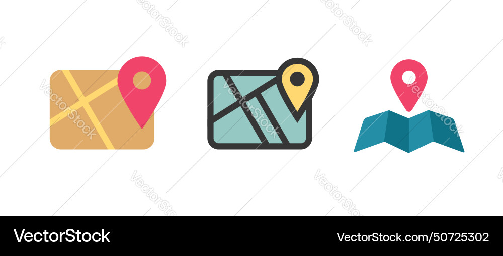 City map icon road paper pin pointer gps marker Vector Image