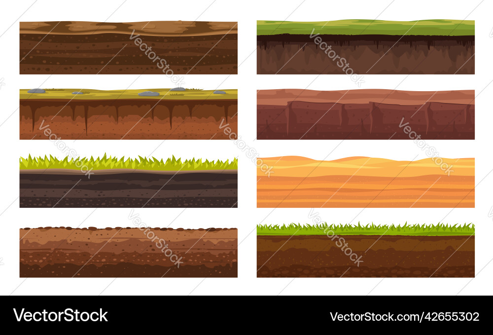 Earth Layers Landscape Royalty Free Vector Image