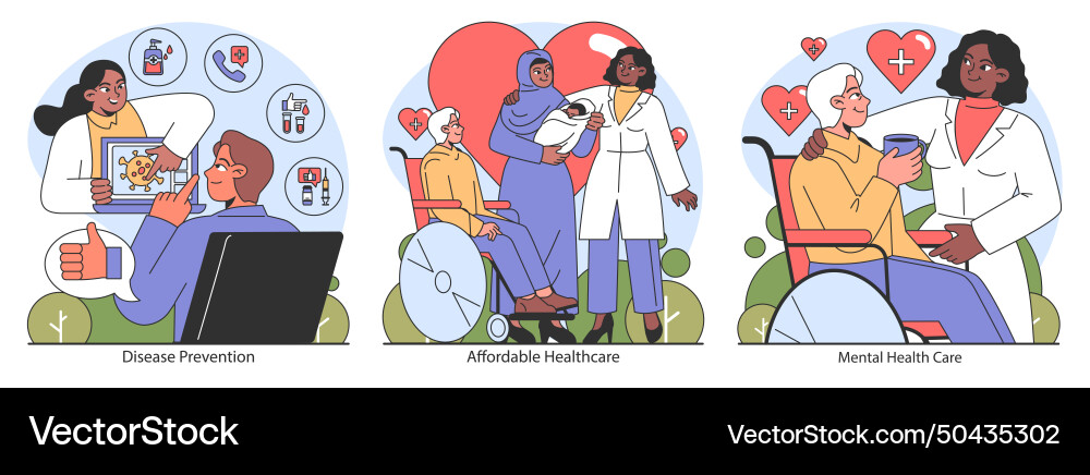 Healthcare set frontline workers combating Vector Image