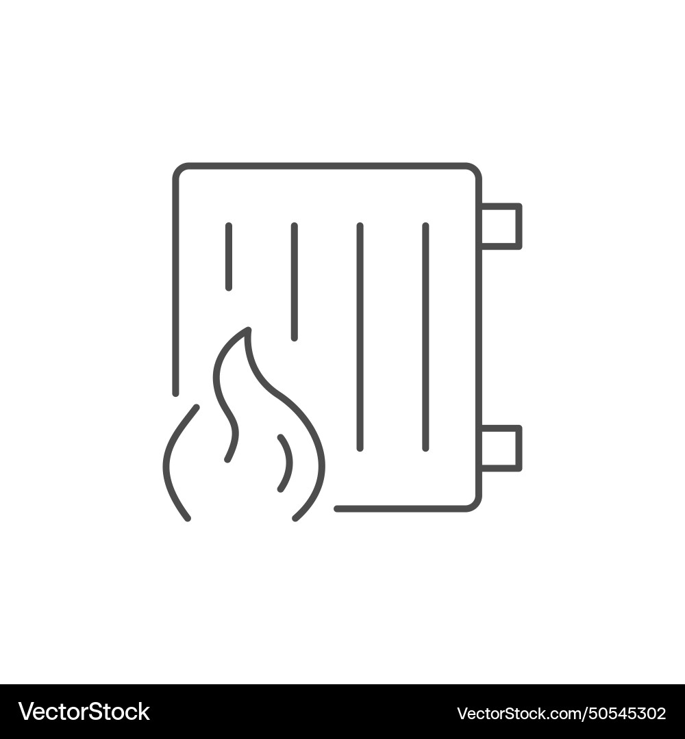 Heating battery line outline icon Royalty Free Vector Image