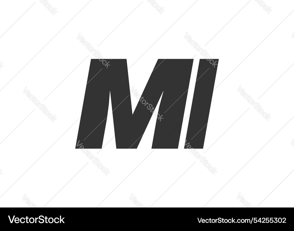 Mi techno editable font logo for corporate Vector Image