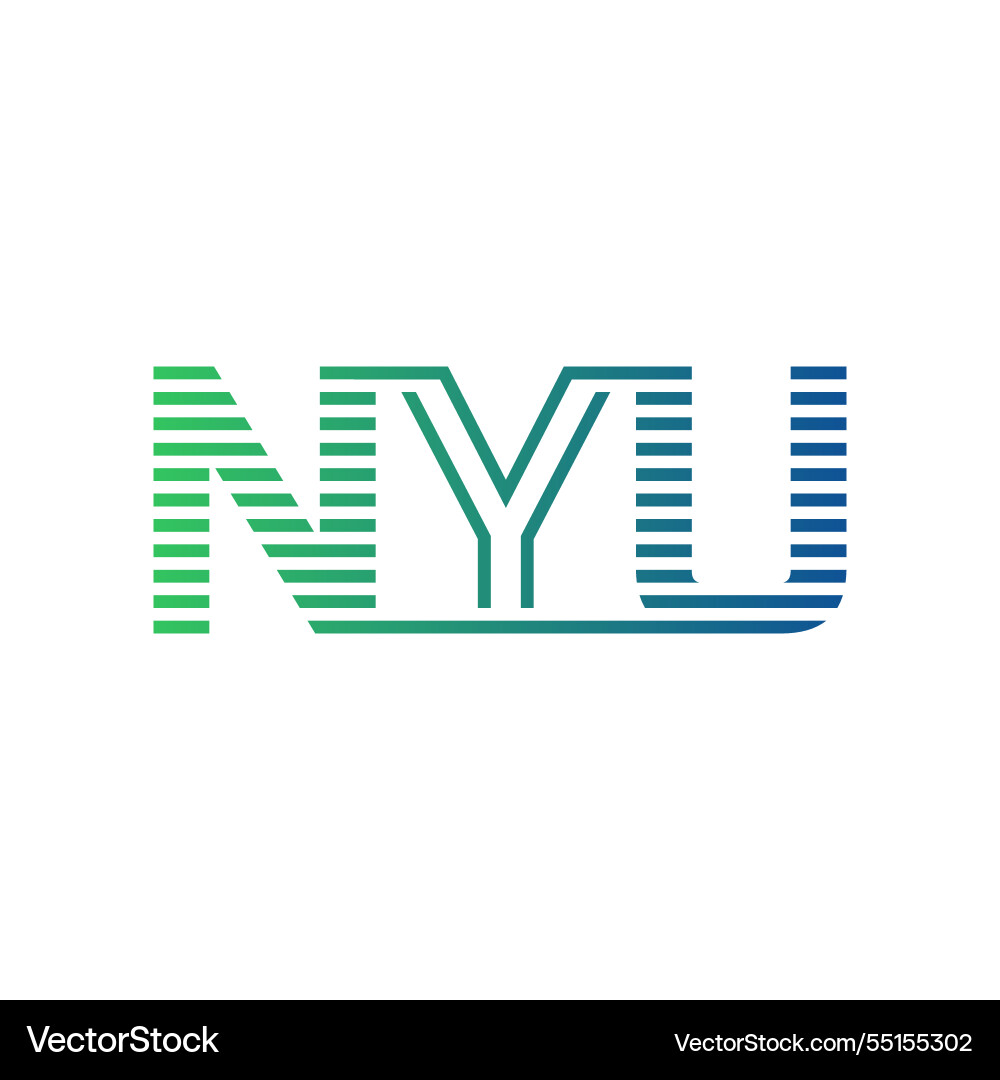 Modern nyu logo design letter minimalist Vector Image