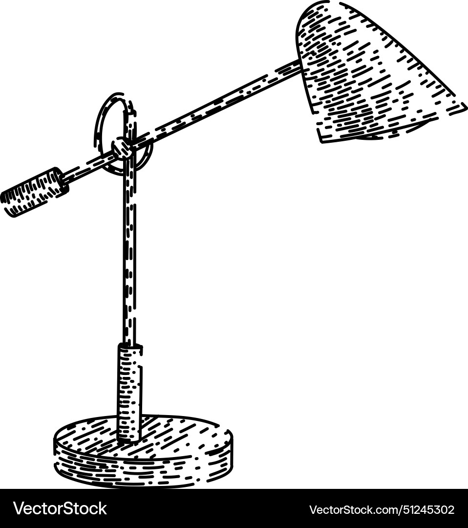 Office desk lamp sketch hand drawn Royalty Free Vector Image