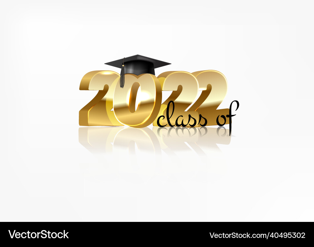 Poster congratulations class 2022 graduate Vector Image