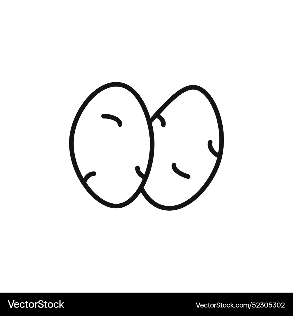 Potato icon outline collection in black Royalty Free Vector