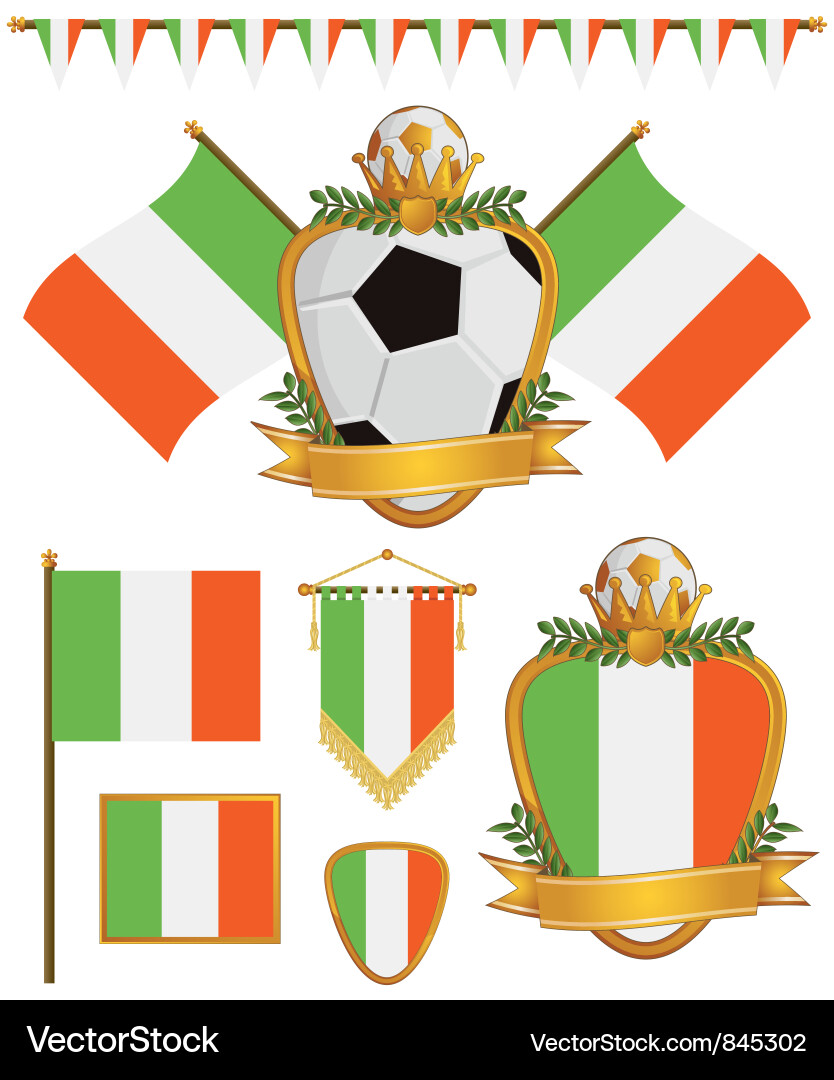 Republic of Ireland Flags & Emblems Royalty Free Vector