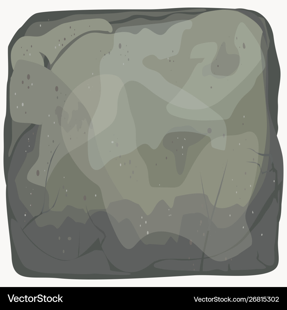 Rock stone cartoon banner square panel big Vector Image