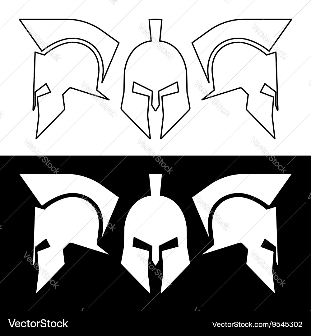 Roman greek helmet Royalty Free Vector Image - VectorStock