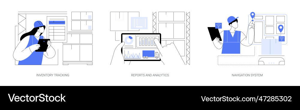 Warehouse management system abstract concept Vector Image