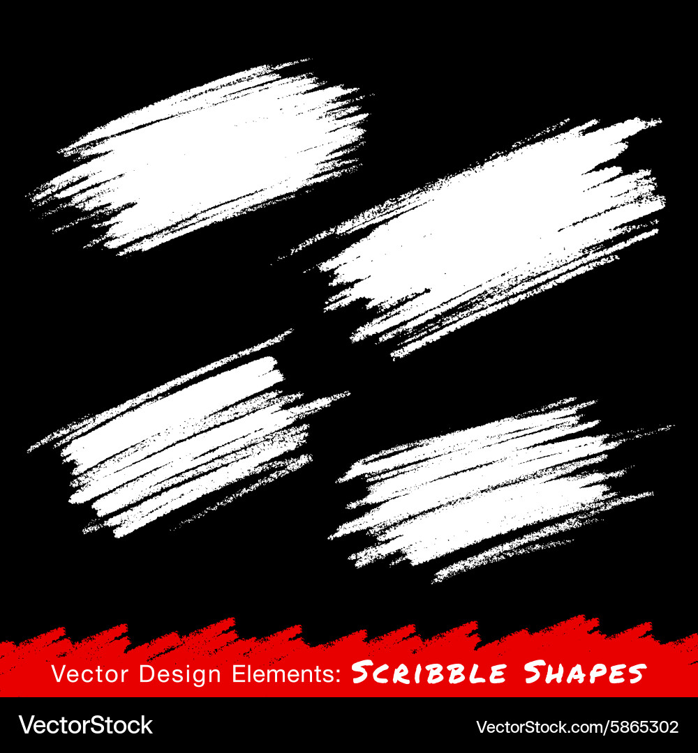 White hand drawn scribble stains Royalty Free Vector Image