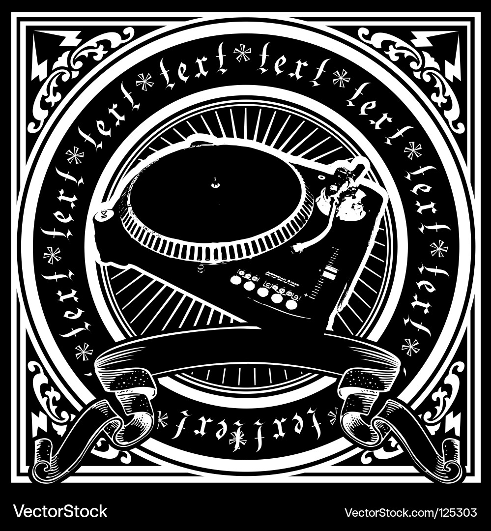 Black and white dj player Royalty Free Vector Image