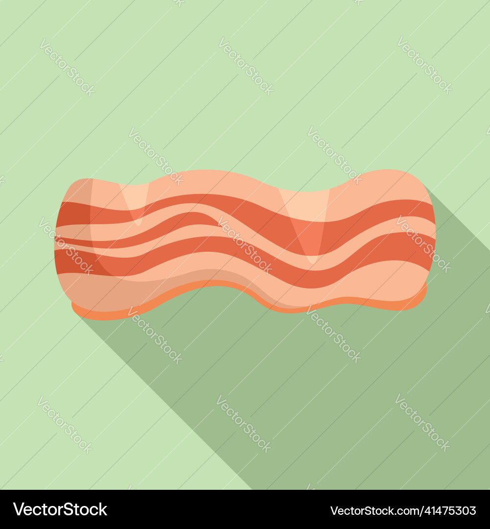 Breakfast bacon icon flat slice meat Royalty Free Vector