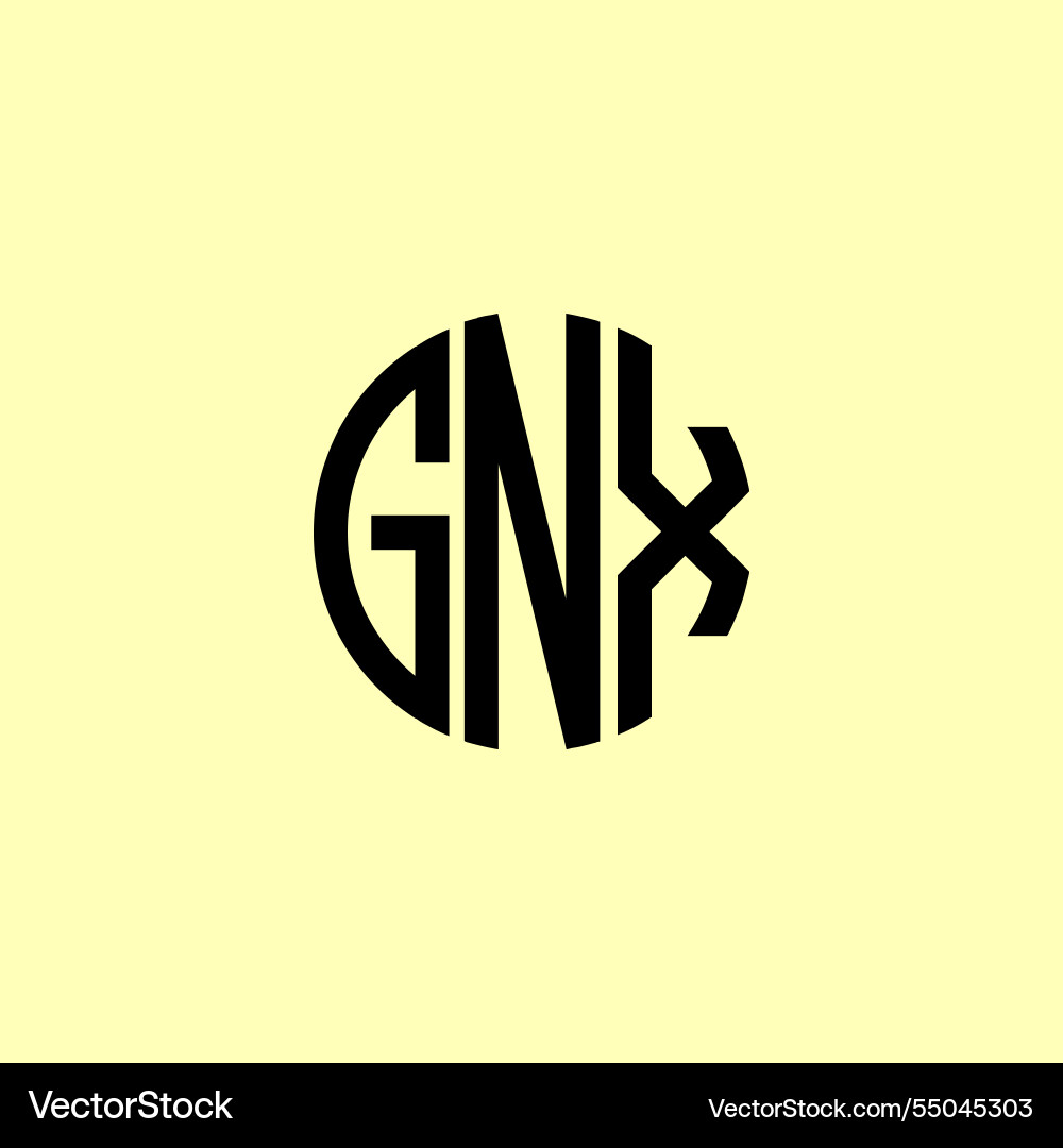 Creative rounded initial letters gnx logo Vector Image