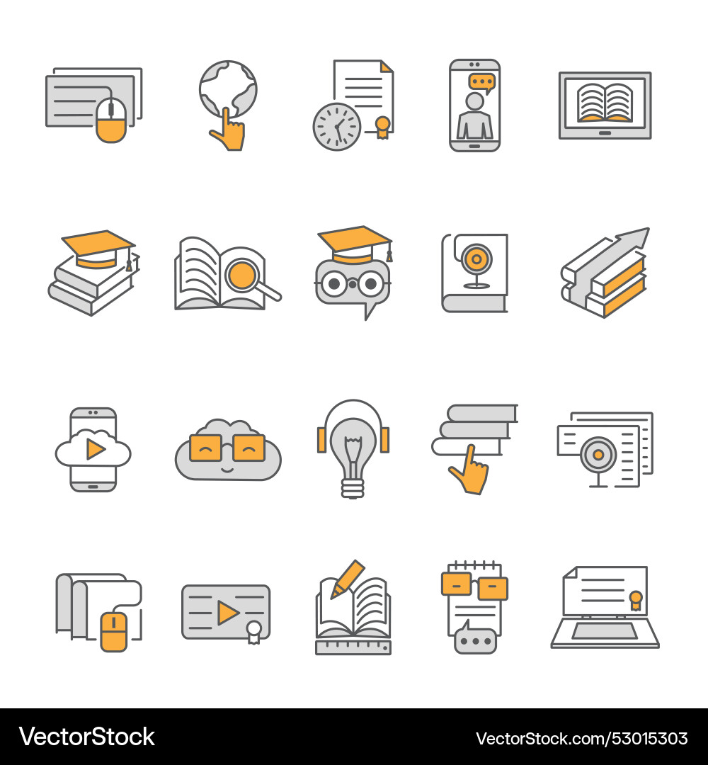 E-learning icon digital education online webinar Vector Image