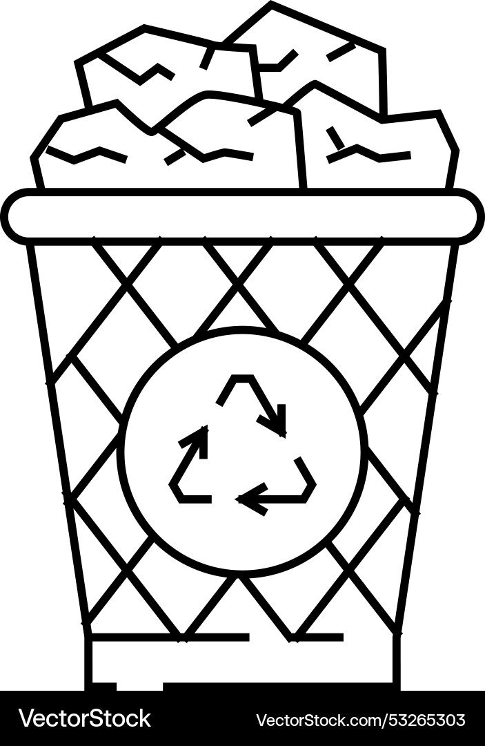 Glass recycling waste sorting line icon Royalty Free Vector