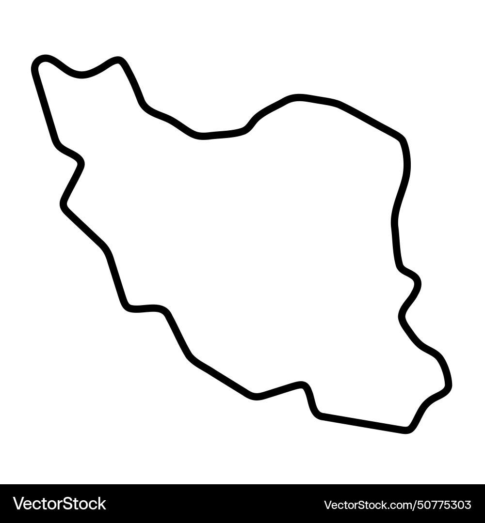 Iran simplified outline map Royalty Free Vector Image
