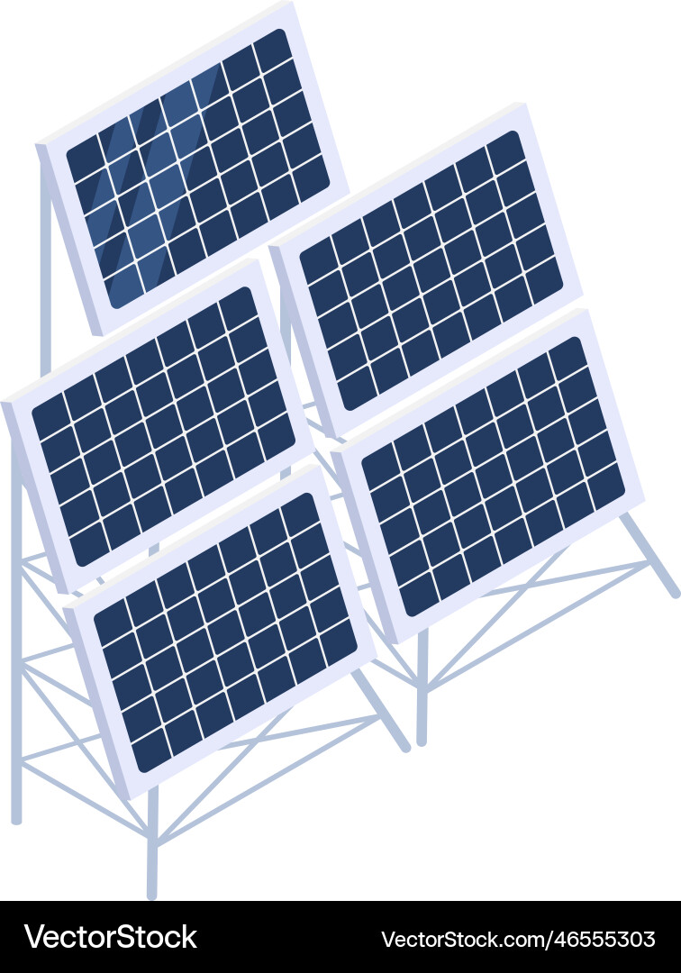 Isometrische Solarpaneele Lizenzfreies Vektorbild