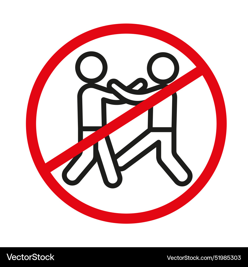 No fighting allowed sign for community safety and Vector Image