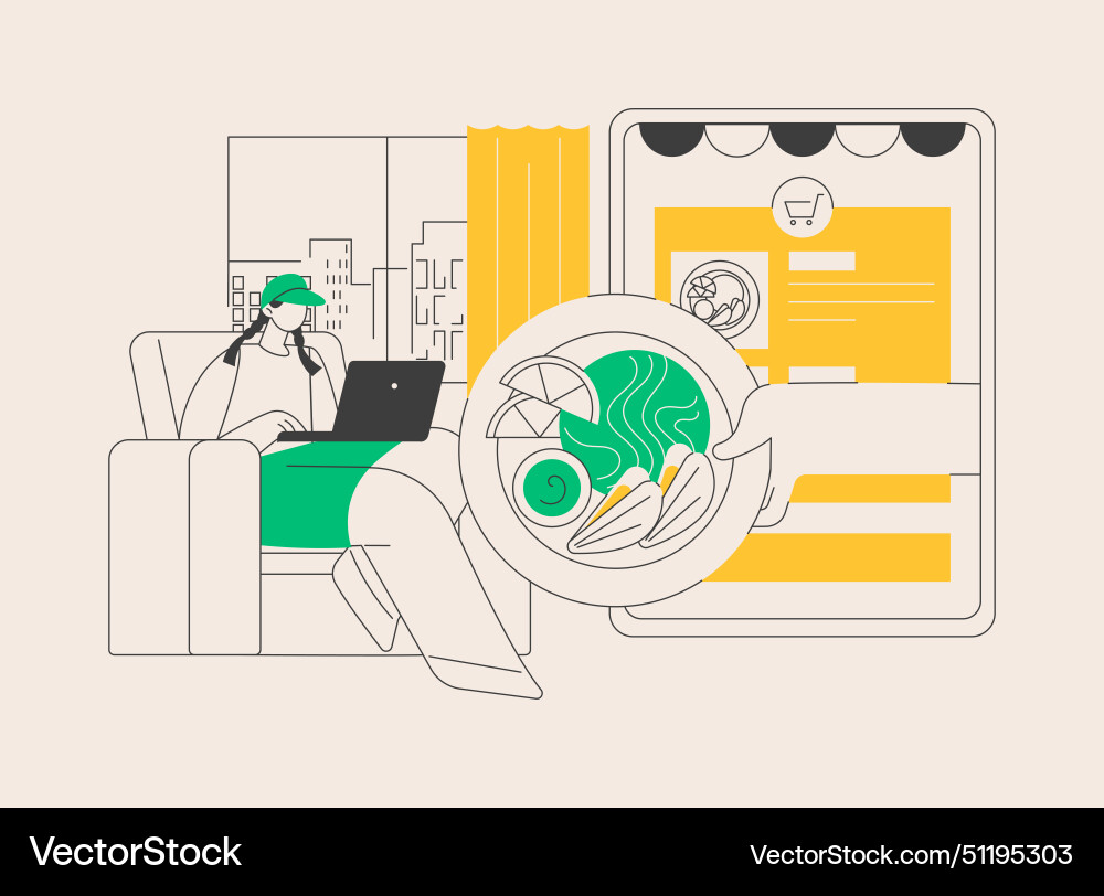 Online order abstract concept Royalty Free Vector Image