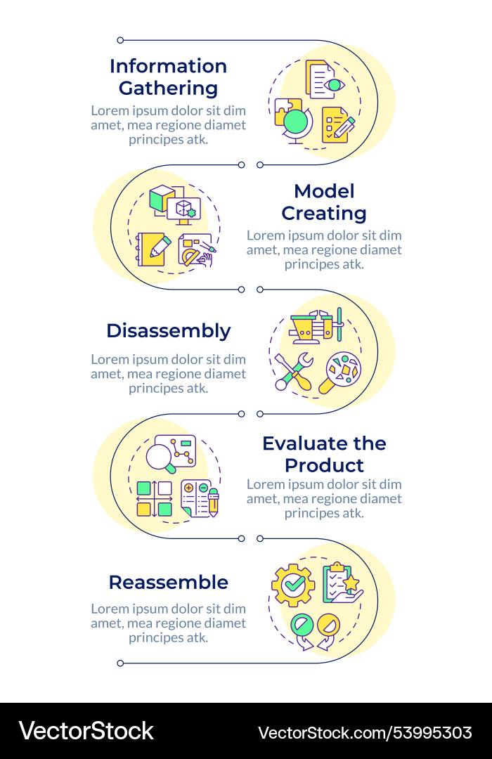 Reverse engineering process infographic vertical Vector Image
