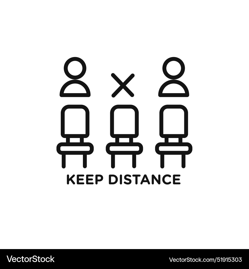 Social distancing sitting icon set collection Vector Image