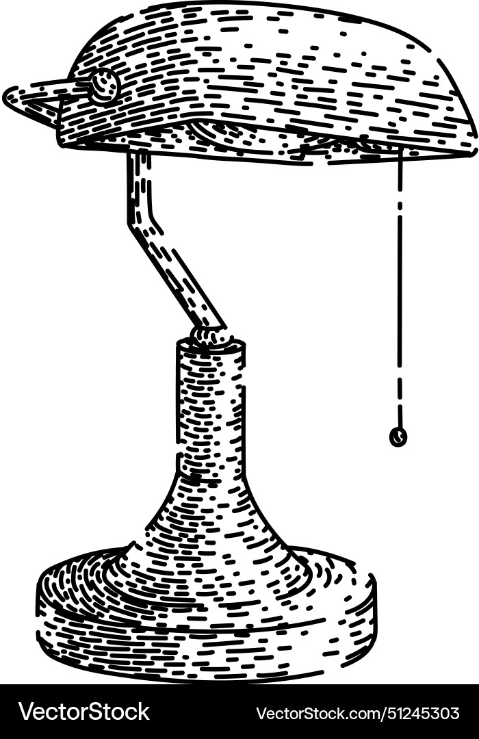 Work desk lamp sketch hand drawn Royalty Free Vector Image
