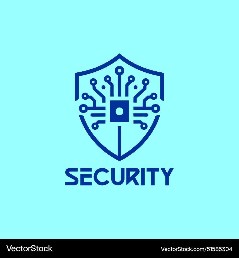 Circuit chip shield5 Royalty Free Vector Image