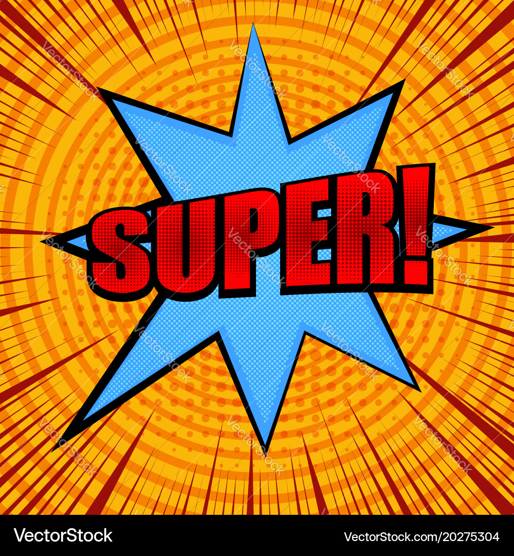 Comic super wording concept Royalty Free Vector Image