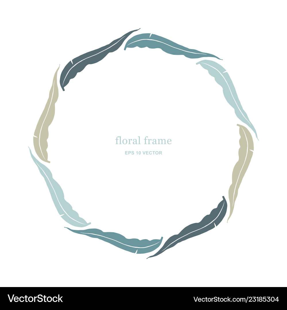 Floral frame with leaves silhouettes Royalty Free Vector