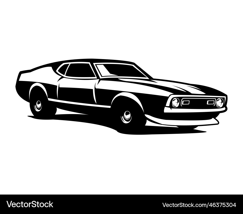 Ford mustang car design silhouette Royalty Free Vector Image