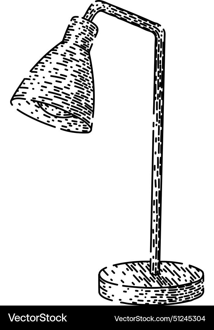Home desk lamp sketch hand drawn Royalty Free Vector Image
