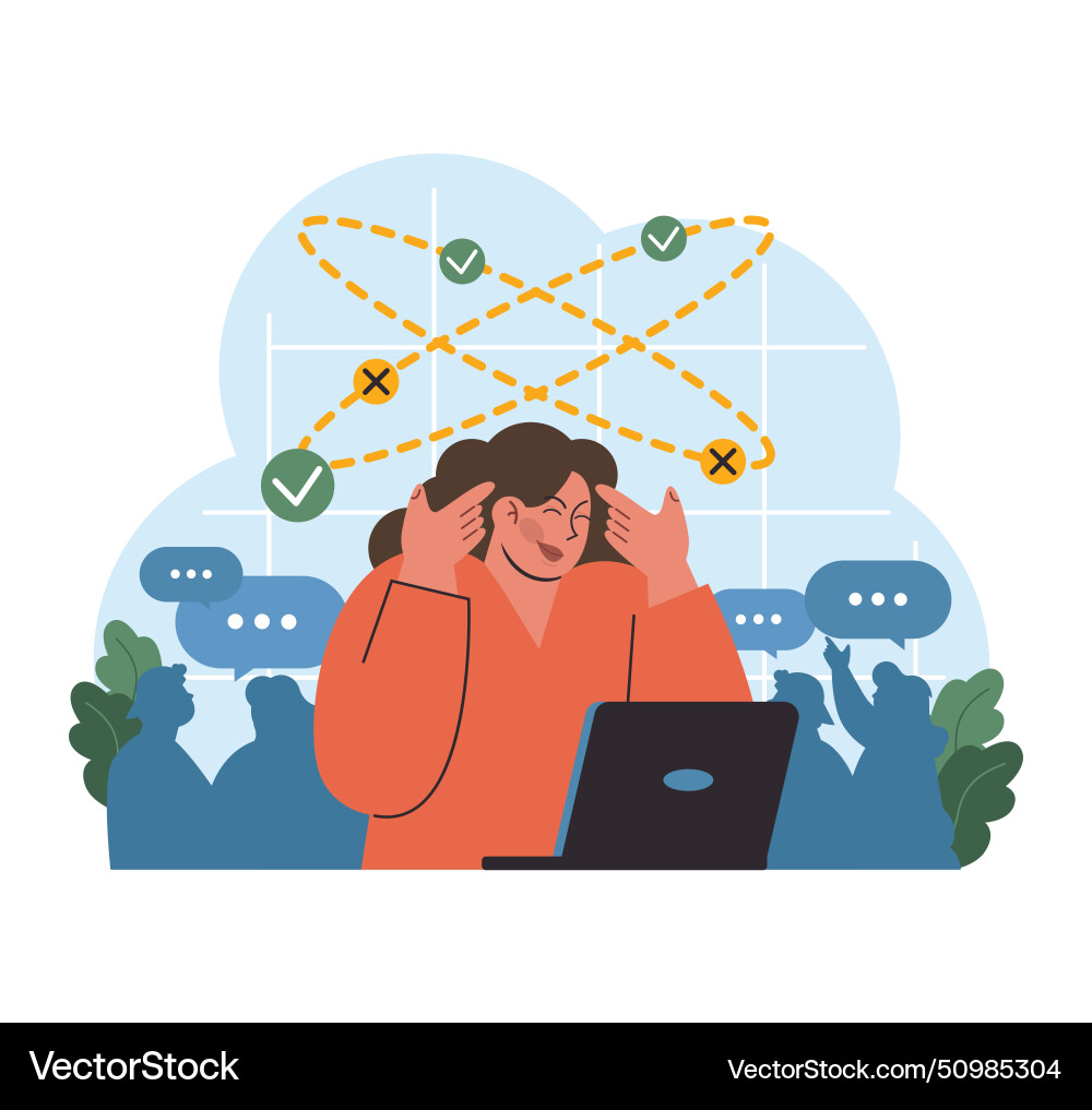 Navigating complex decisions flat Royalty Free Vector Image