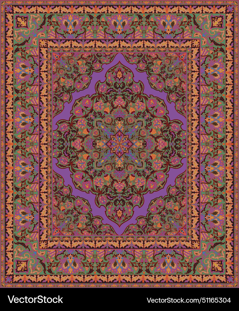 Oriental carpet design Royalty Free Vector Image