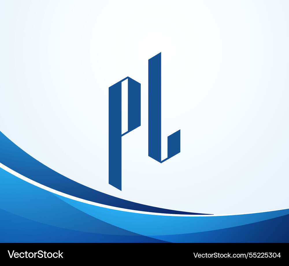 Pl alphabet letter logo design template elements Vector Image