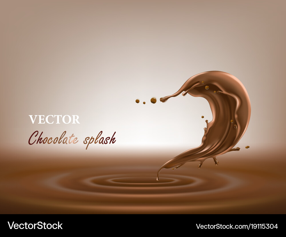 Realistic chocolate splash Royalty Free Vector Image