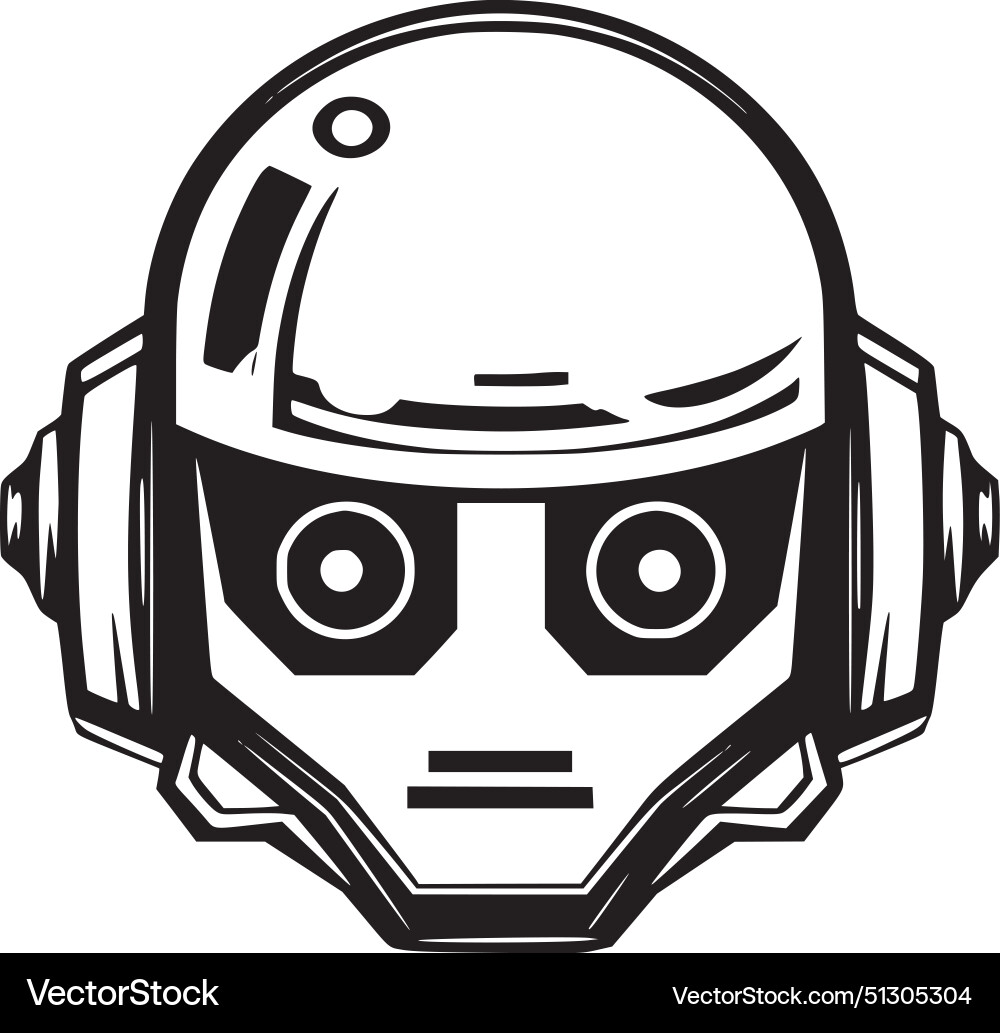 Robot - minimalist and flat logo Royalty Free Vector Image