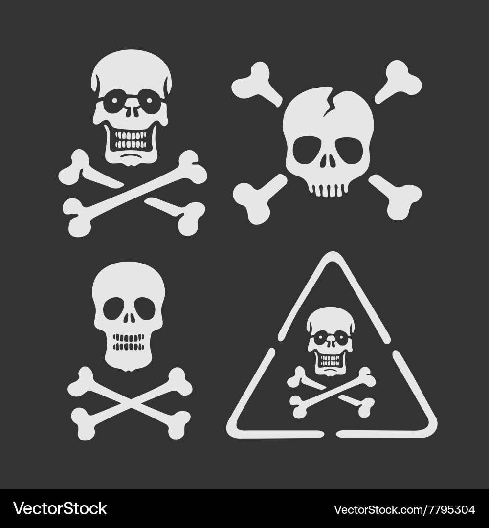 Set of symbols skull Royalty Free Vector Image