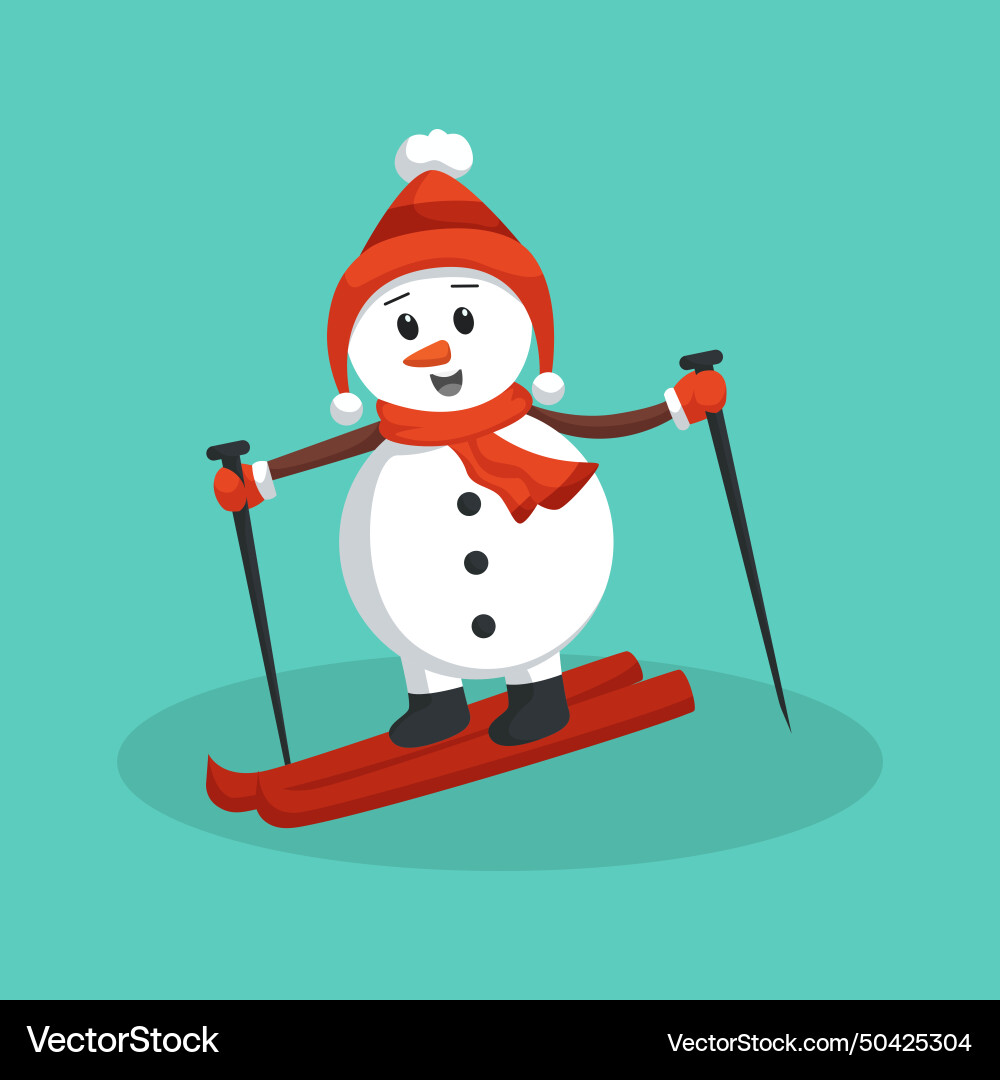 Snowman character design Royalty Free Vector Image