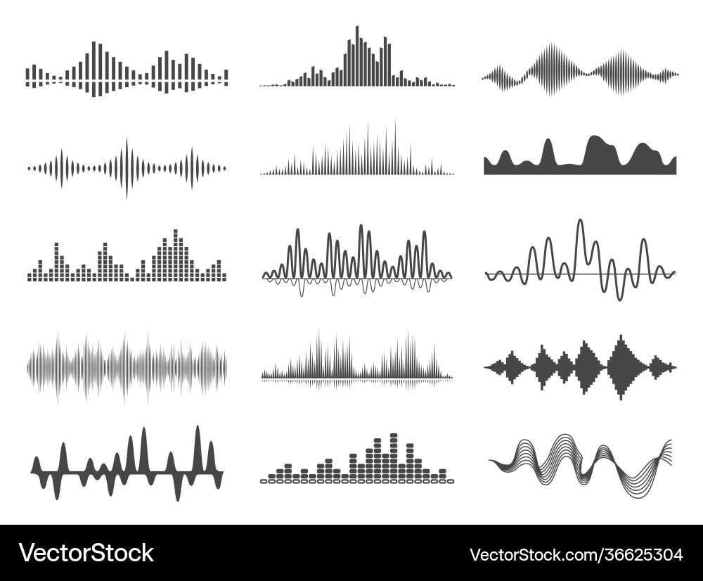 Sound Wave Volume Charts Royalty Free Vector Image