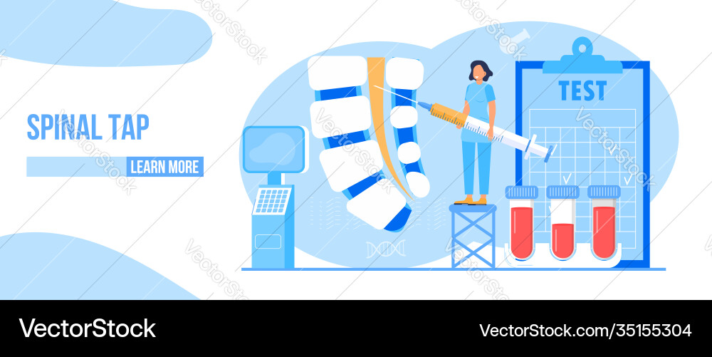 Spinal tap biopsy patient concept Royalty Free Vector Image