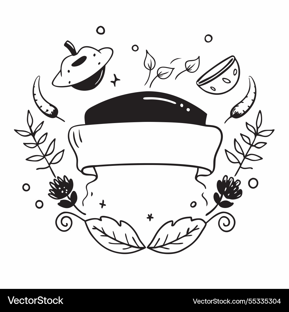 Thanksgiving feast border with pilgrim hats Vector Image