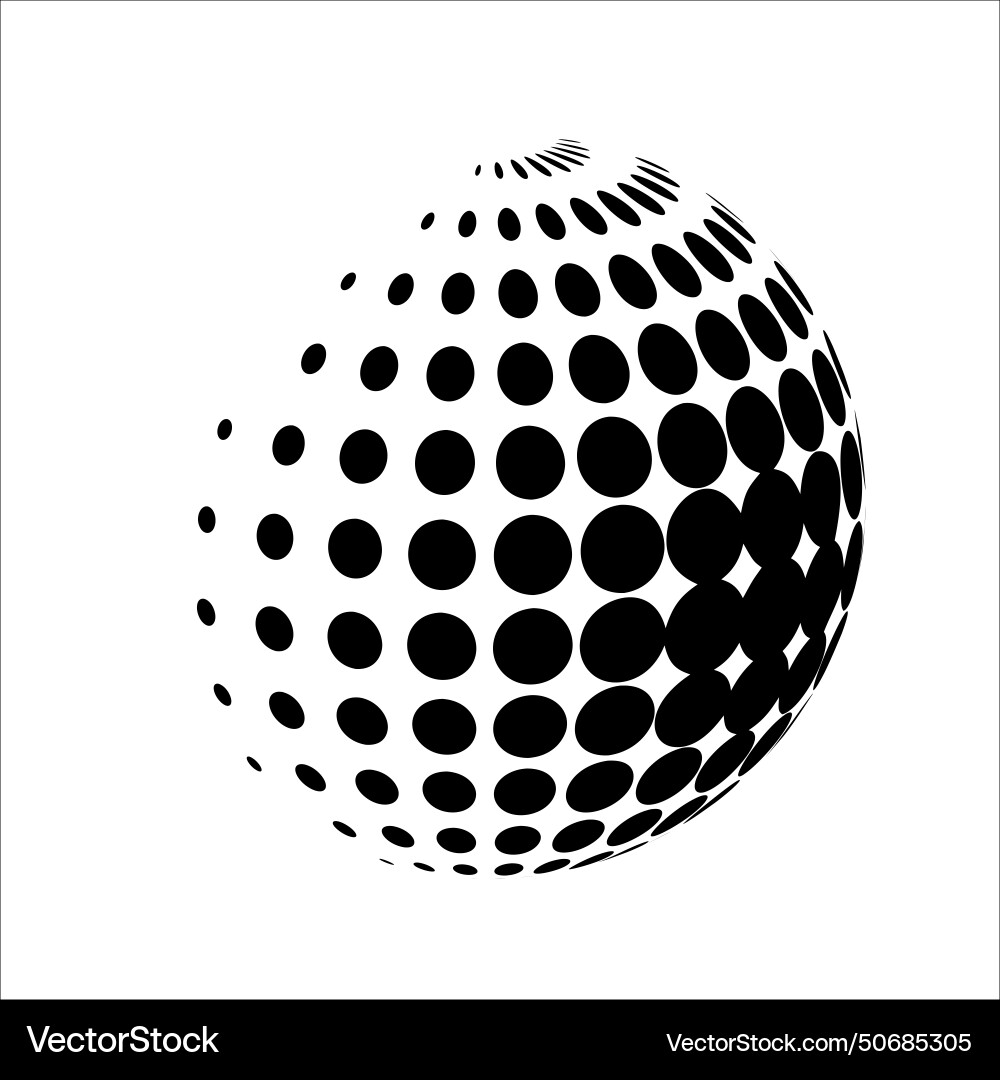 Abstract globe dotted sphere Royalty Free Vector Image