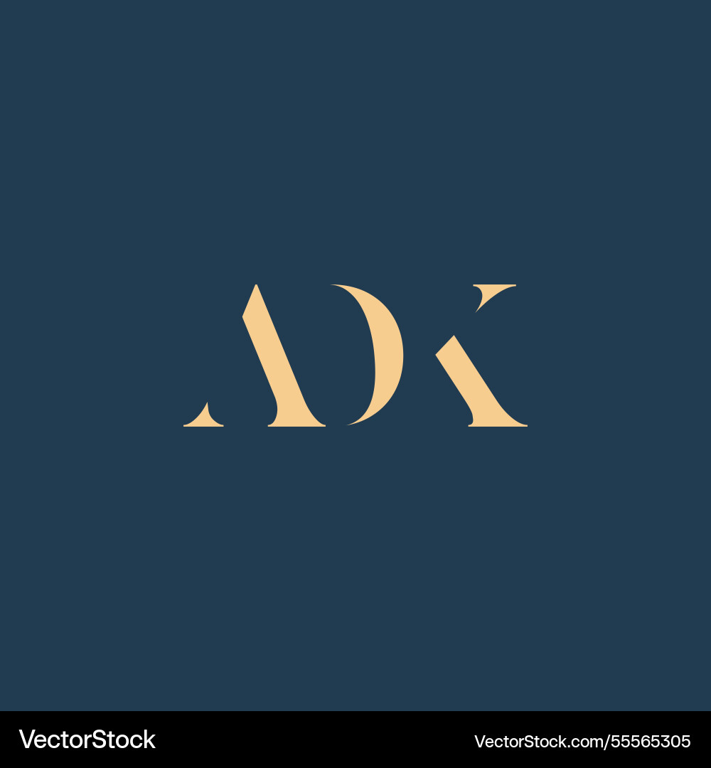 Adk abstract letter logo design Royalty Free Vector Image